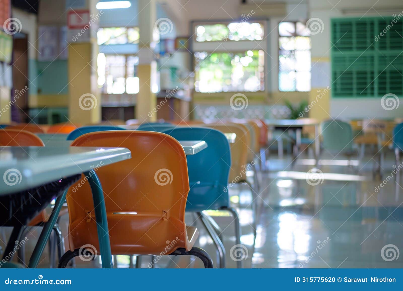 School Classroom in Blur Background without Young Student Stock ...