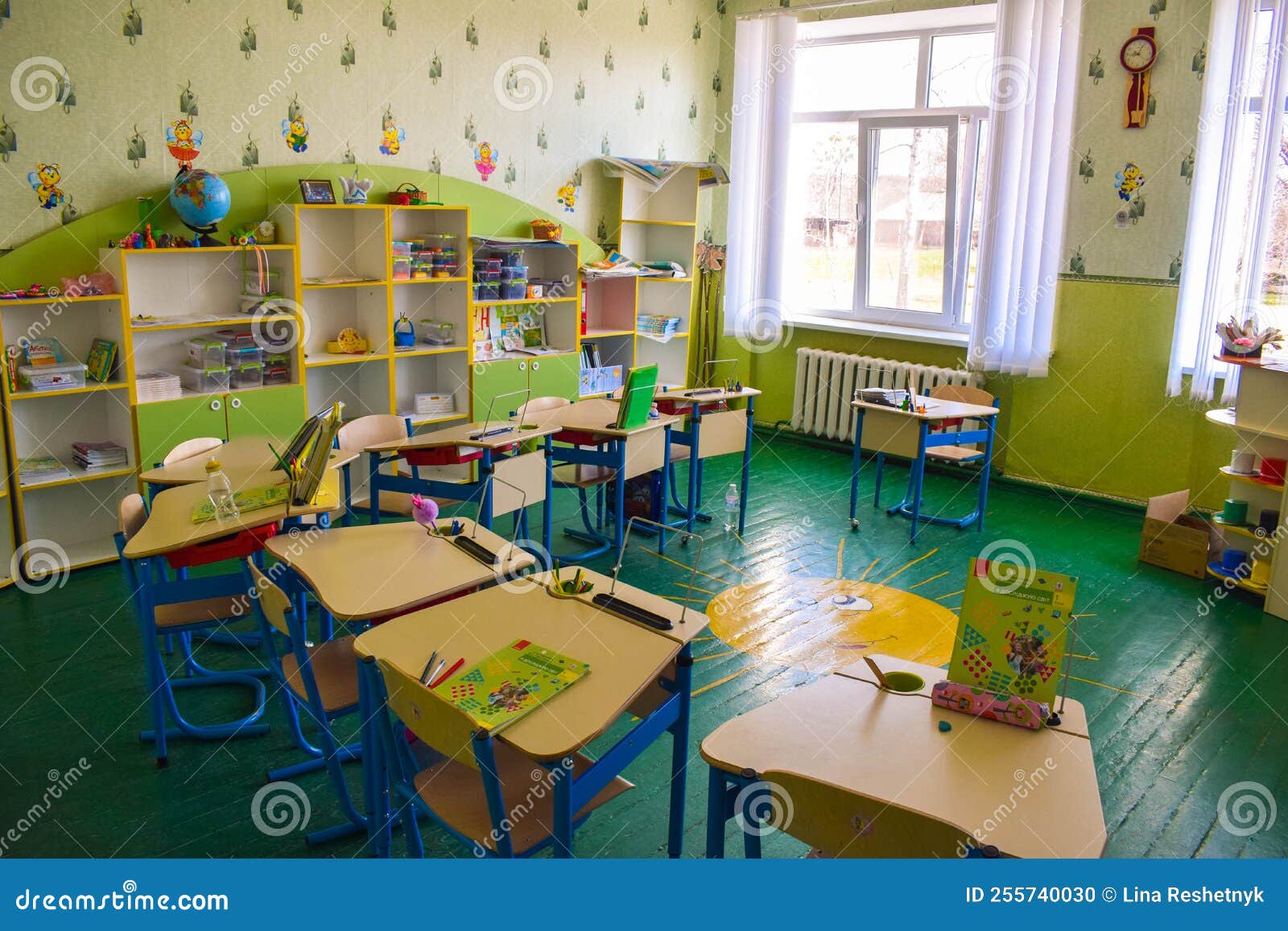 Poltava, Ukraine - April 4, 2019: a School Classroom with Desks Where ...