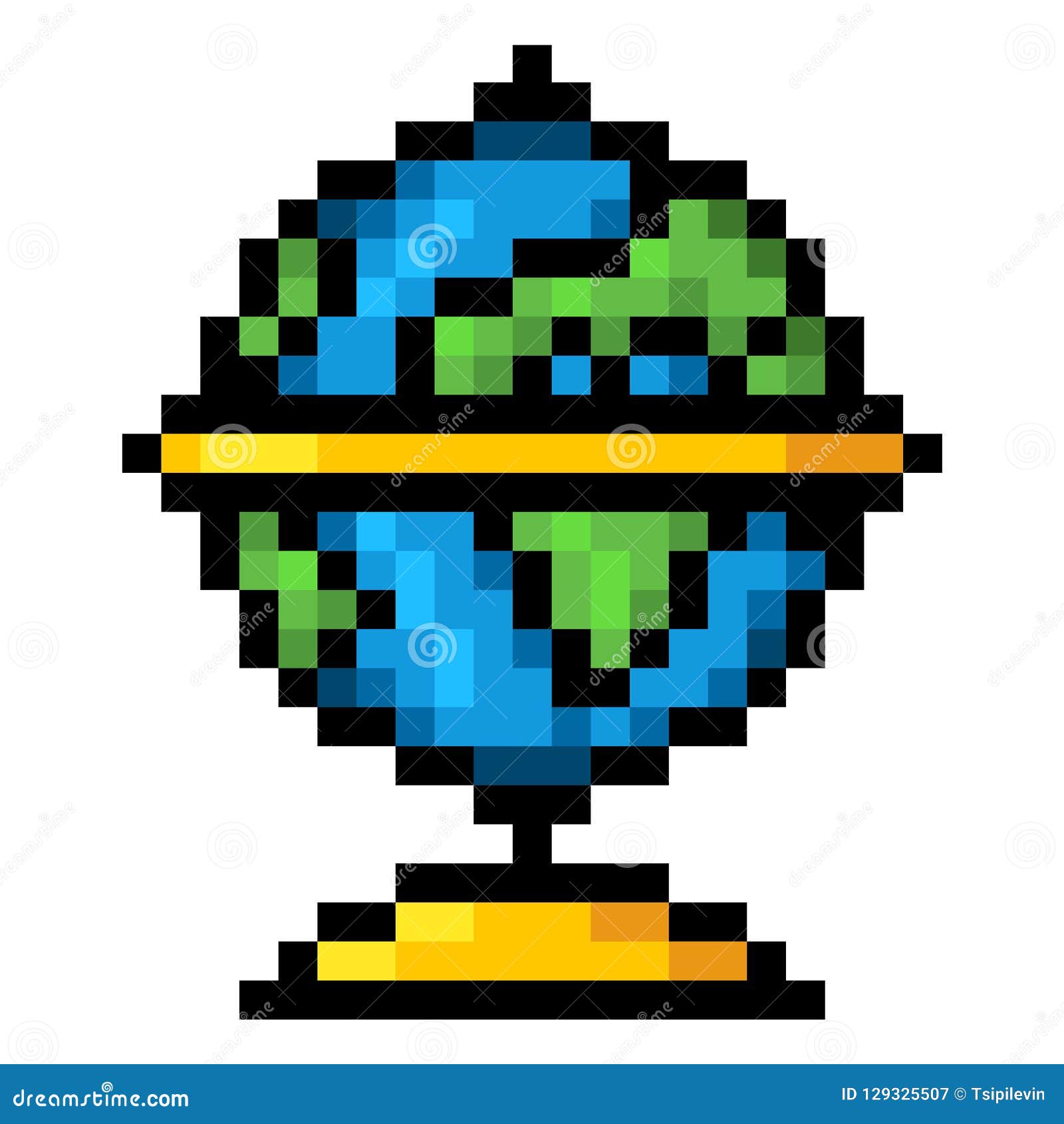 Classroom Globe Pixel Art On White Background Stock Image ...
