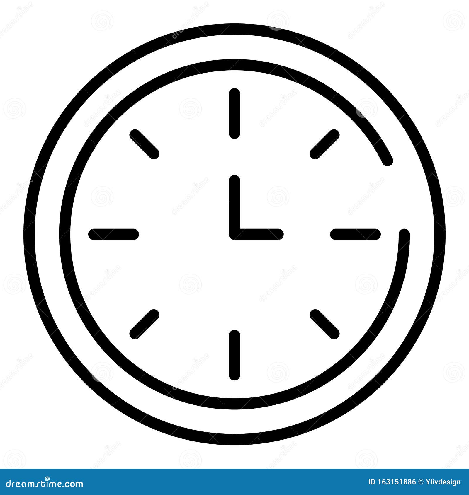 School Clock Icon, Outline Style Stock Vector - Illustration of bell ...