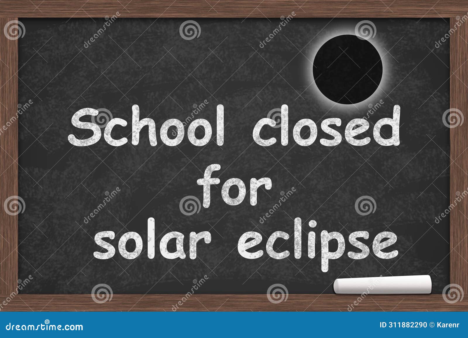 School Closed for Solar Eclipse on Chalkboard Stock Illustration ...