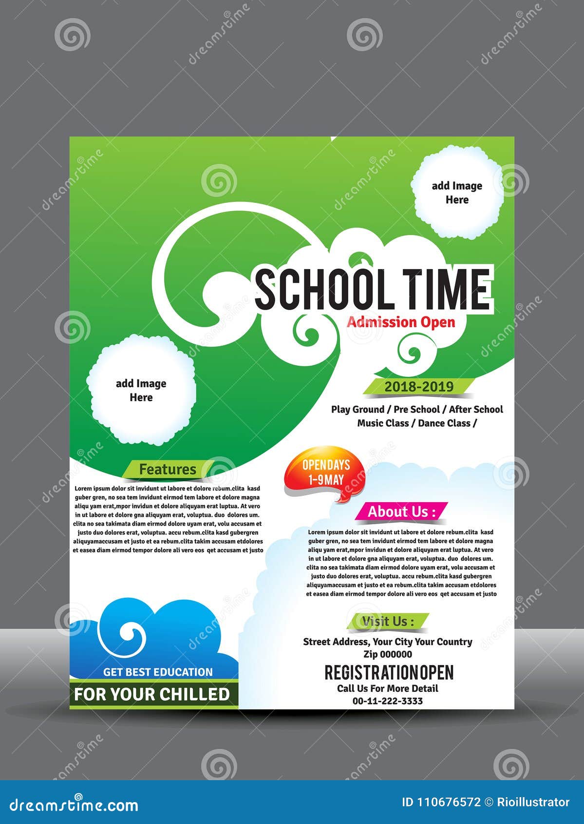 School or Collage Flyer or Poster Design Template Stock Vector ...