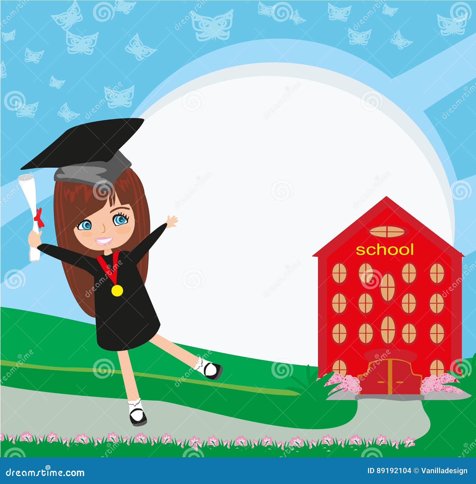 School-College Graduation - Girl Stock Vector - Illustration of books ...