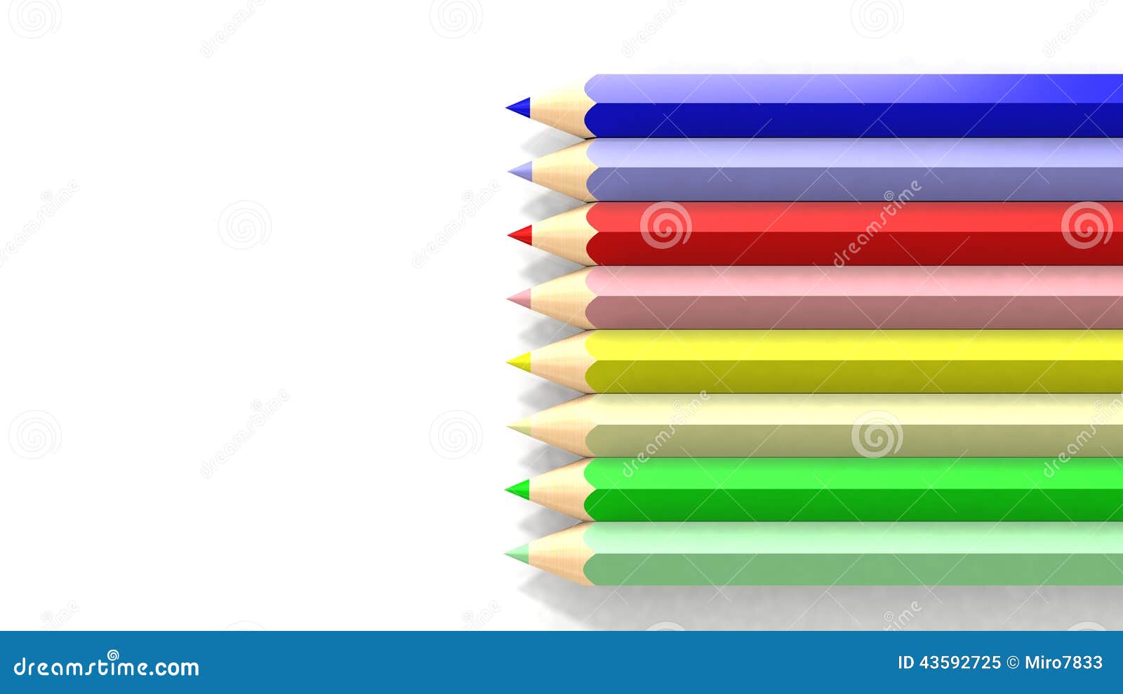 School Colored Pencils on White Background Stock Illustration ...