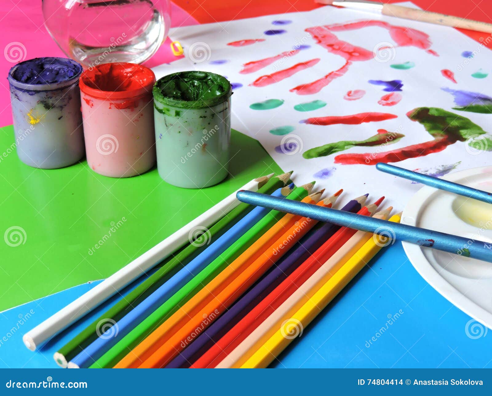 School stock photo. Image of pencils, children, markers - 74804414
