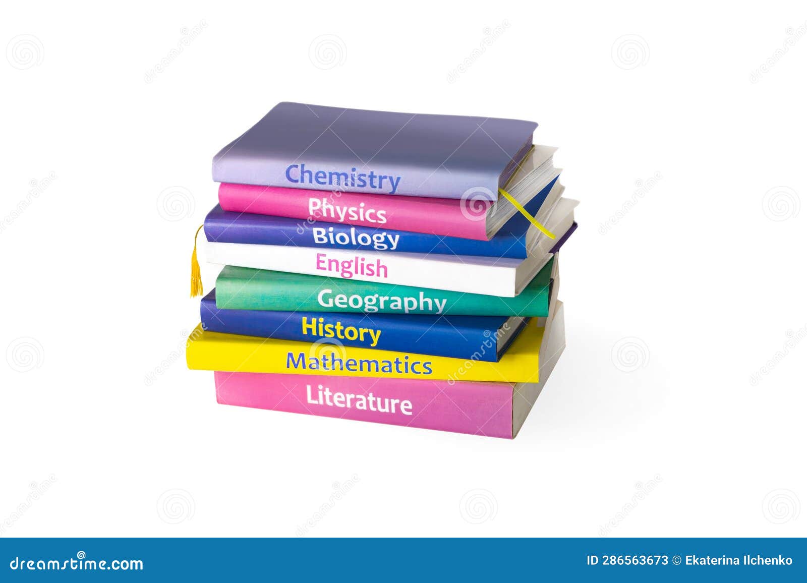 School Colourfull Textbooks Isolated on White Background. Stock Image ...