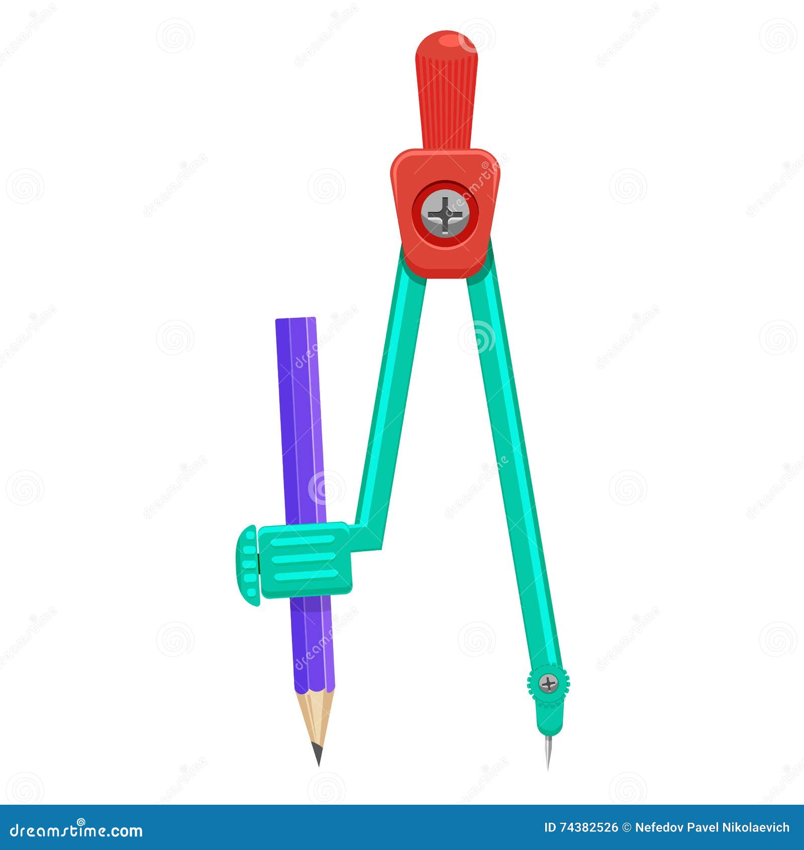 School Compass Flat Icon Vector Illustration On White Background Stock Vector Illustration Of