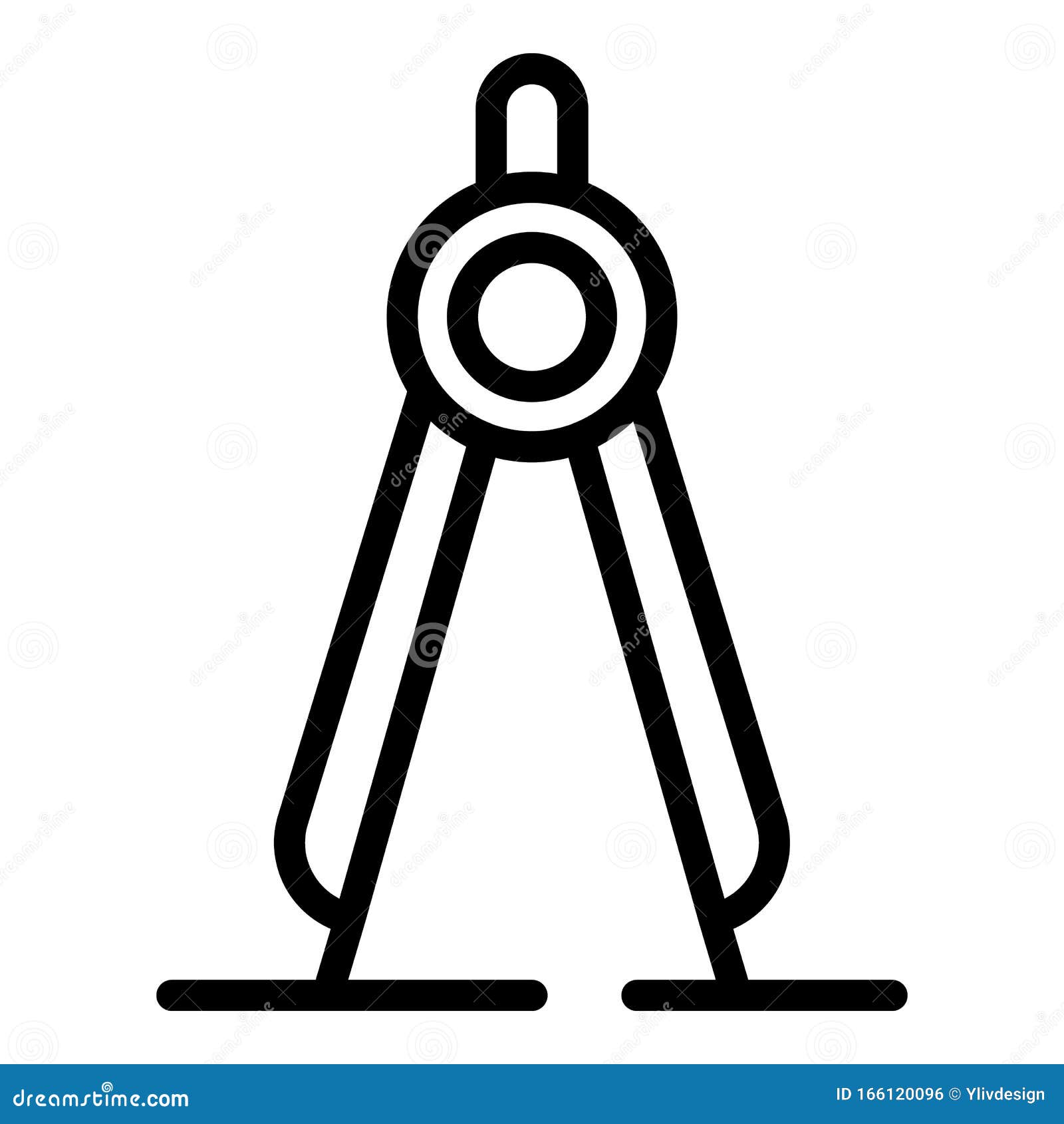 School Compass Icon, Outline Style Stock Vector - Illustration of draft ...