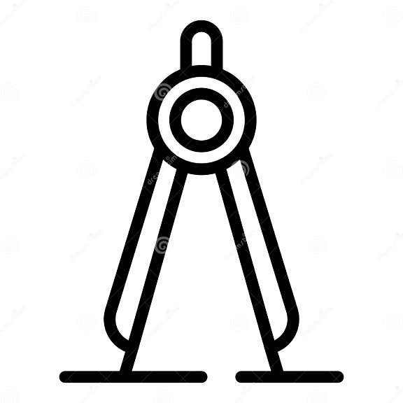 School Compass Icon, Outline Style Stock Vector - Illustration of draft ...