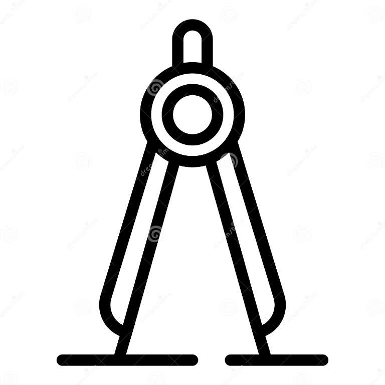 School Compass Icon, Outline Style Stock Vector - Illustration of draft ...