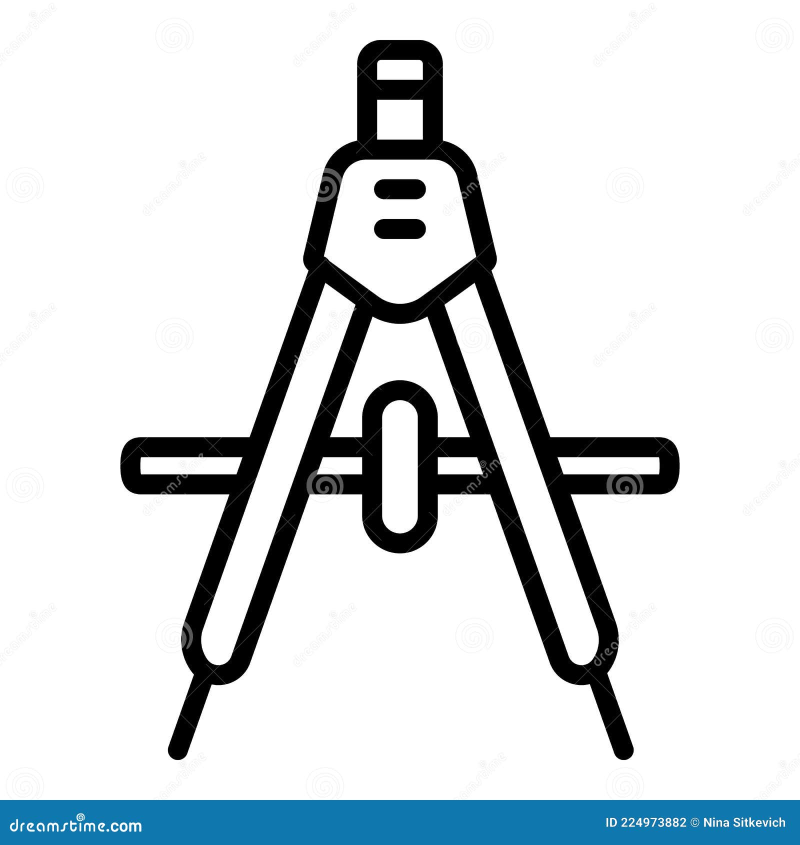 School Compass Icon, Outline Style Stock Vector - Illustration of ...