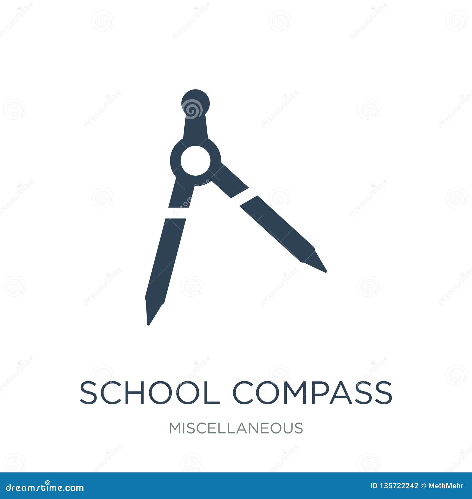 School Compass Icon in Trendy Design Style. School Compass Icon ...