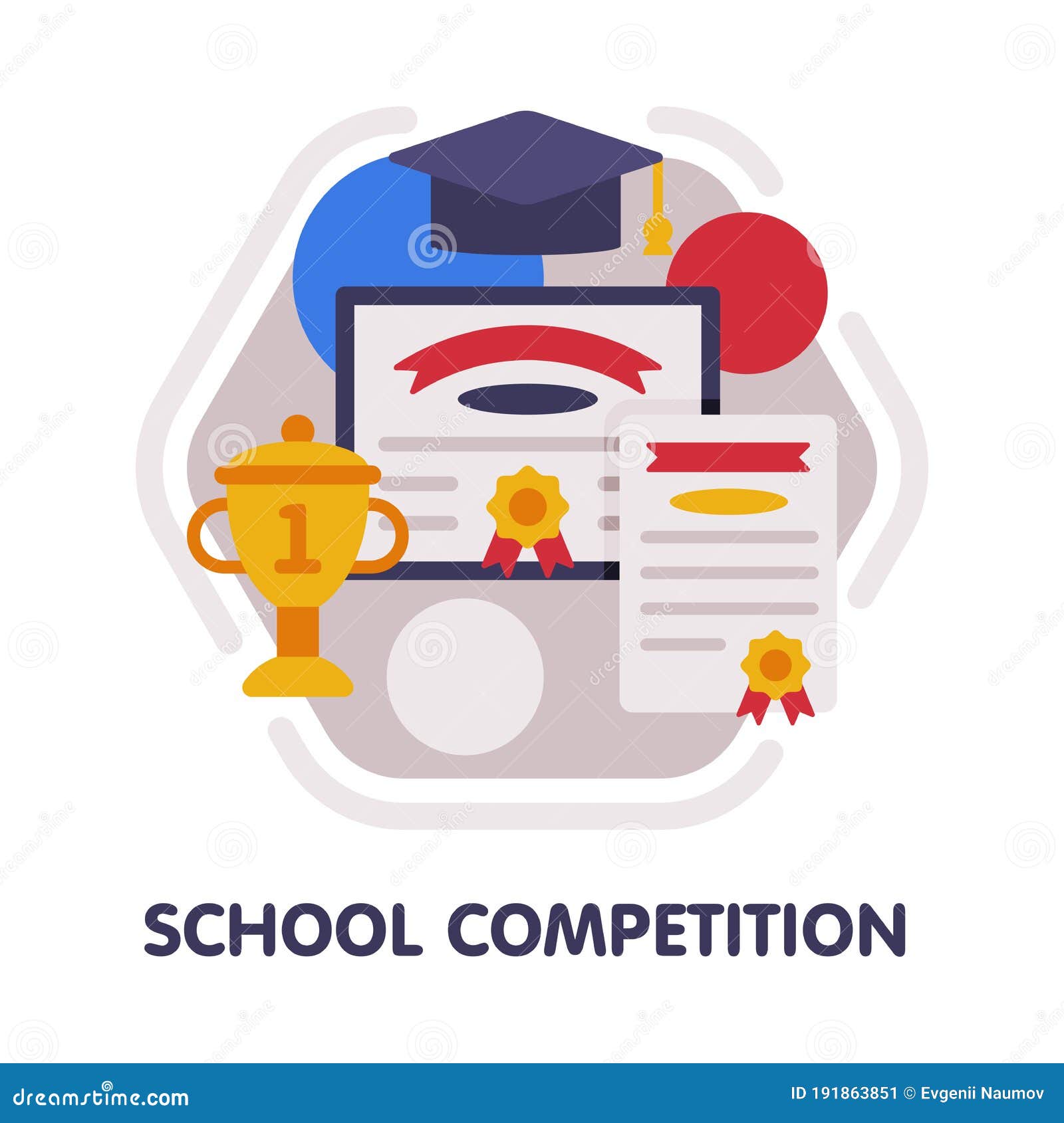 School Competition Icon, Back To School Concept, Education and Science ...