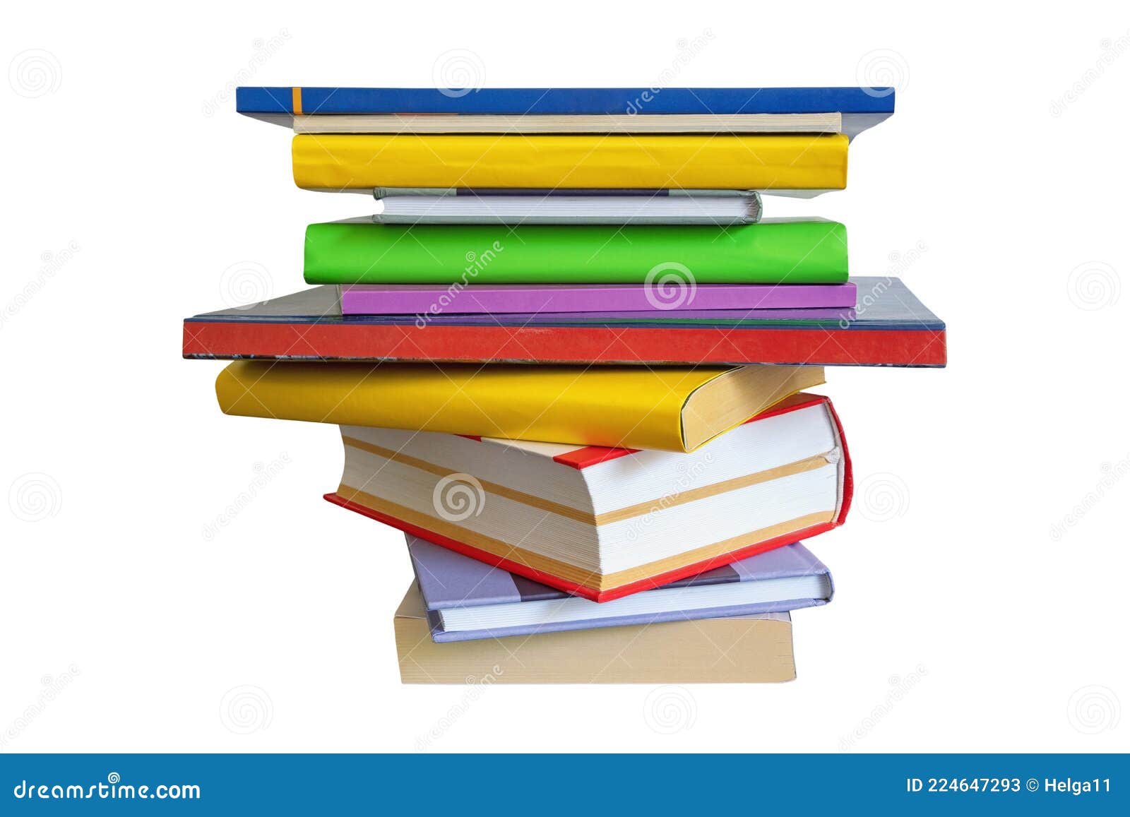 School Concept. Stack of Colorful Books Isolated on White Stock Image ...