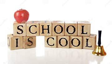School is Cool stock image. Image of brown, words, apple - 20706405