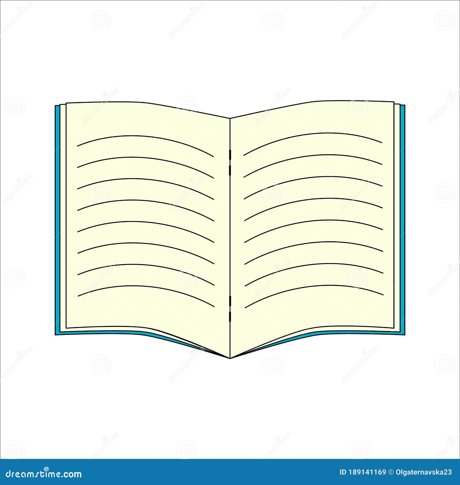 A School Copybook Outline Color Icon. A Study Notebook. Notebook In A ...