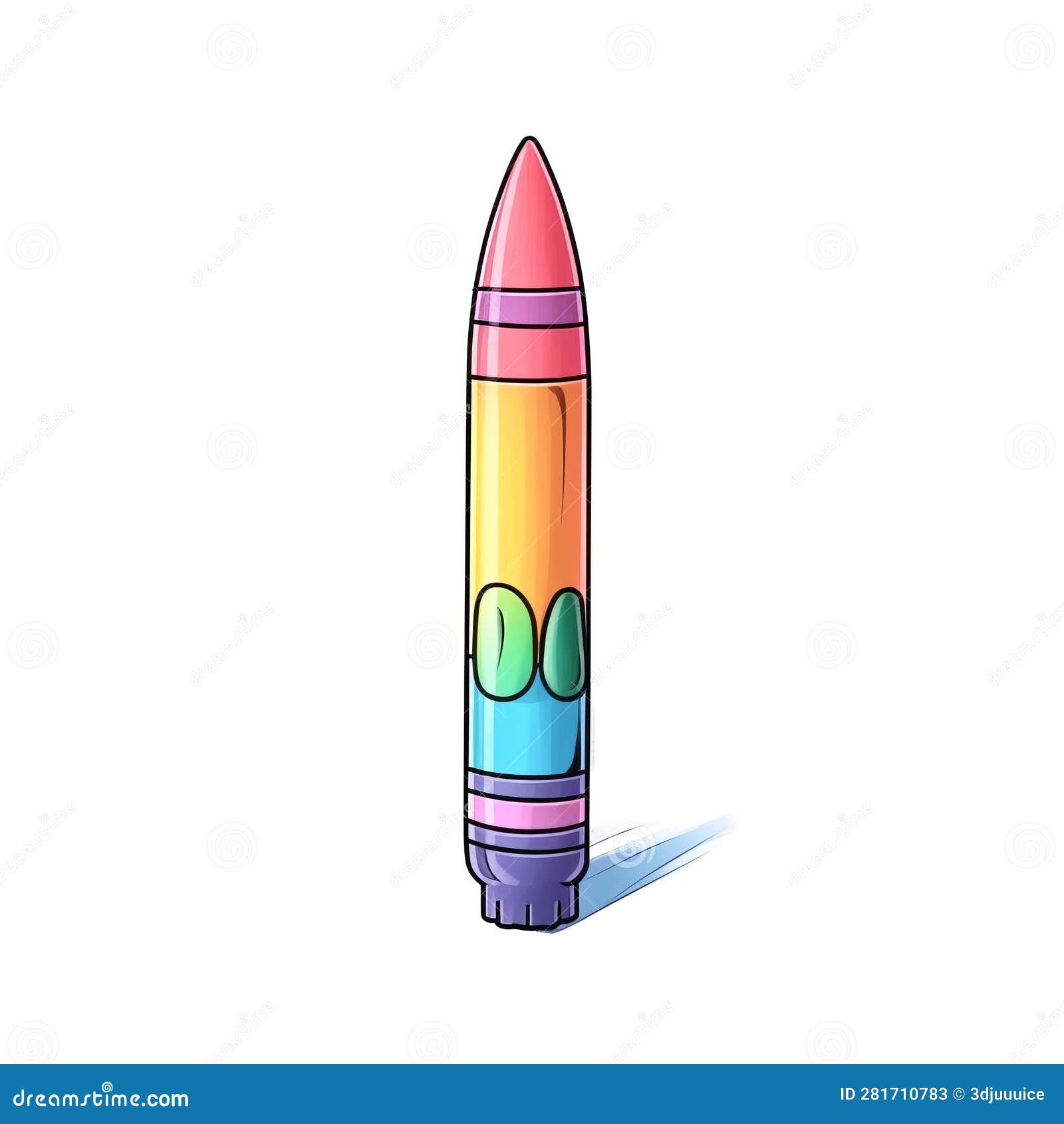 School Crayon Education Tool Cartoon Square Illustration. Stock ...