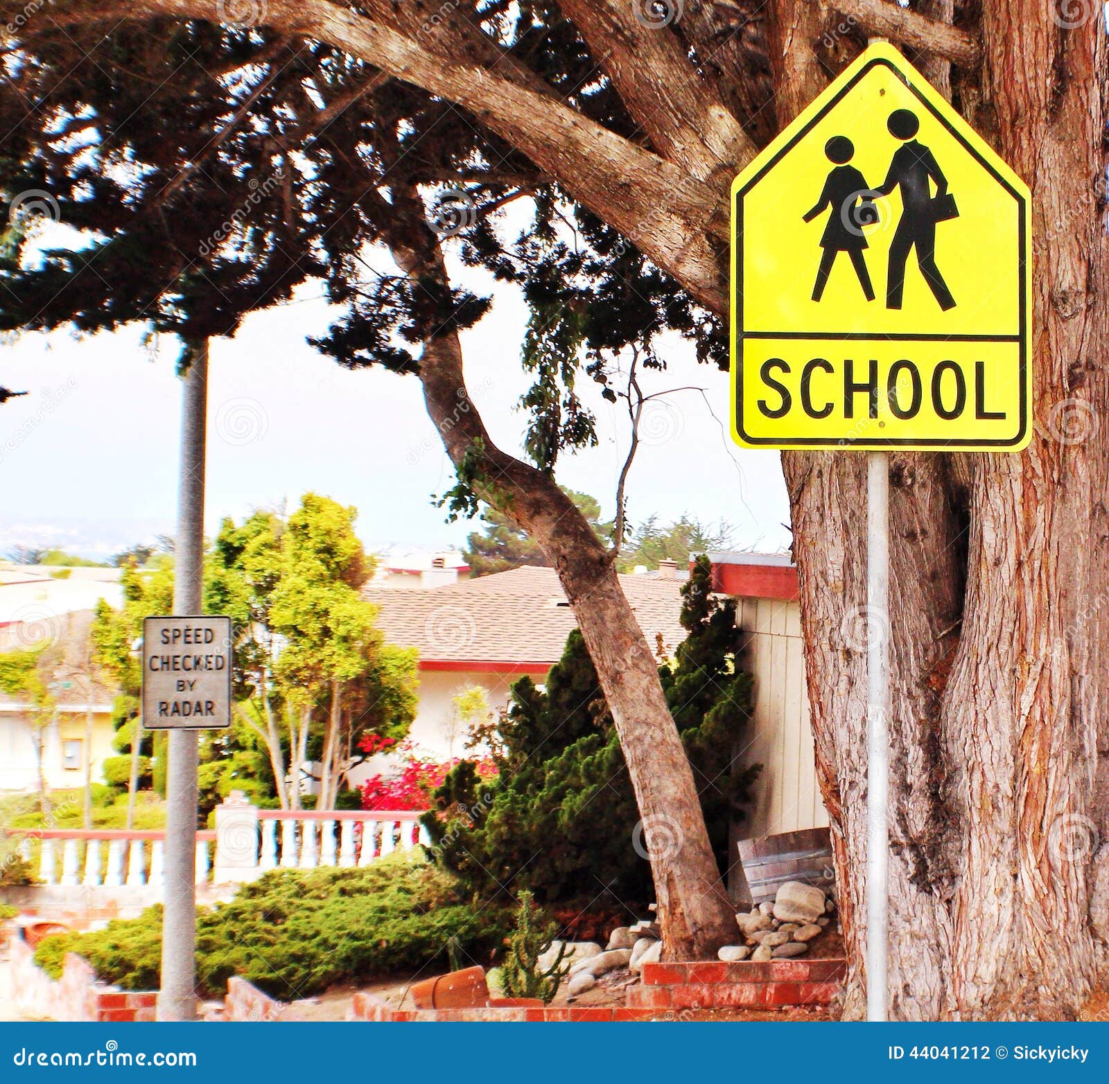 School crossing stock photo. Image of sign, yellow, school - 44041212