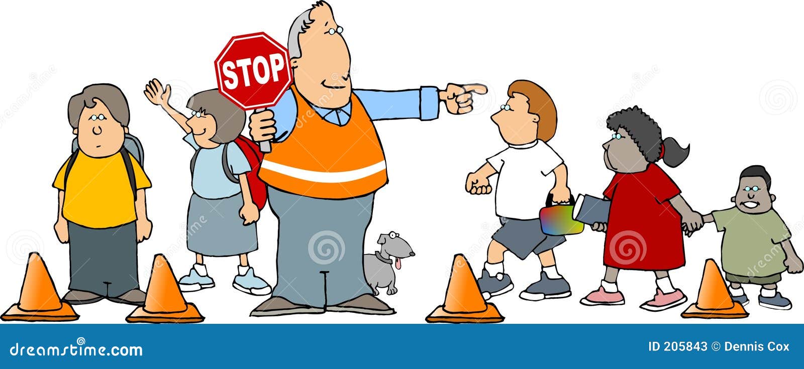 School Crossing Guard Silhouette Holding Sign Vector Illustration ...