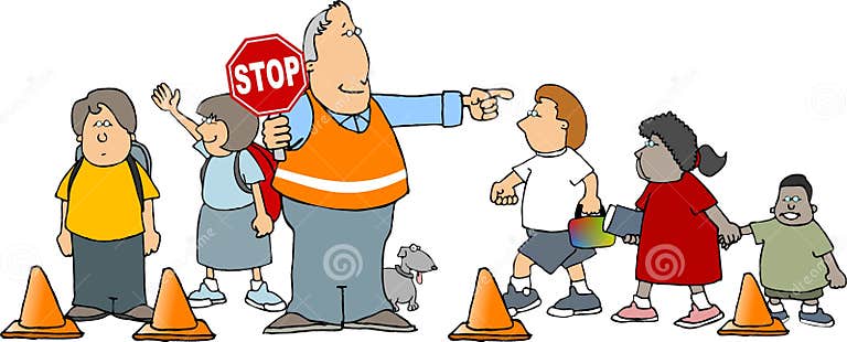 School crossing guard stock illustration. Illustration of male - 205843