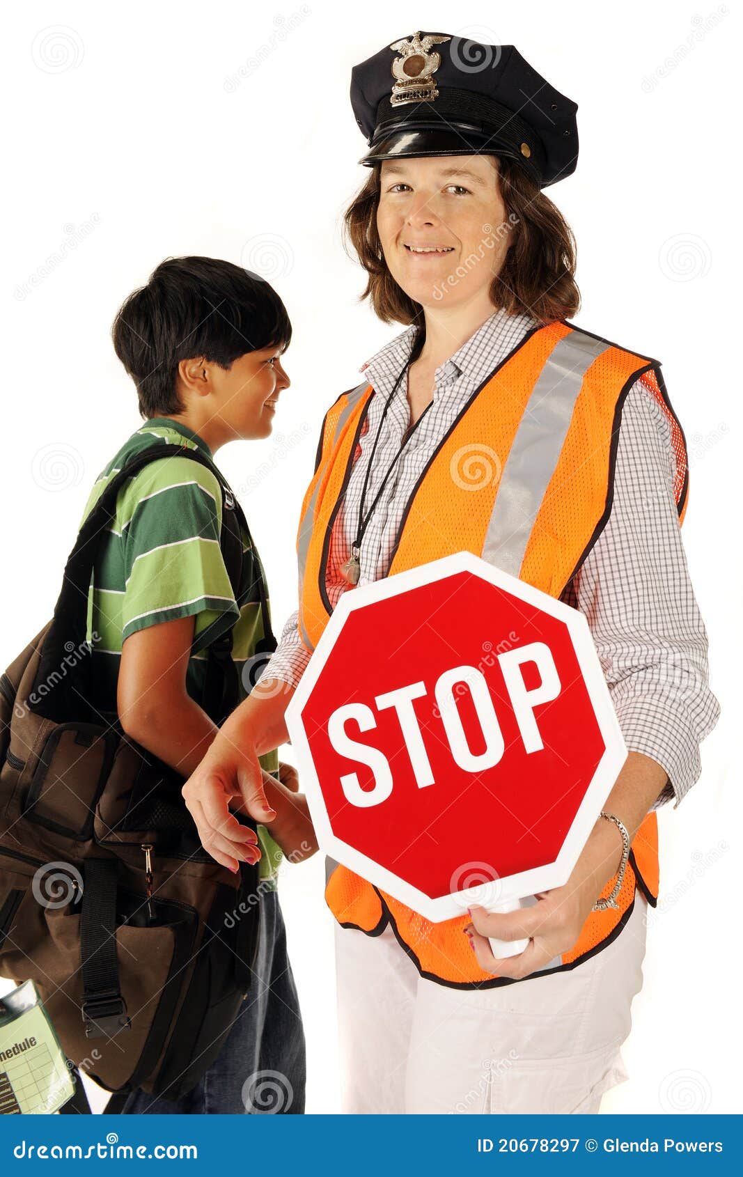 School Crossing Guard stock image. Image of vest, student - 20678297