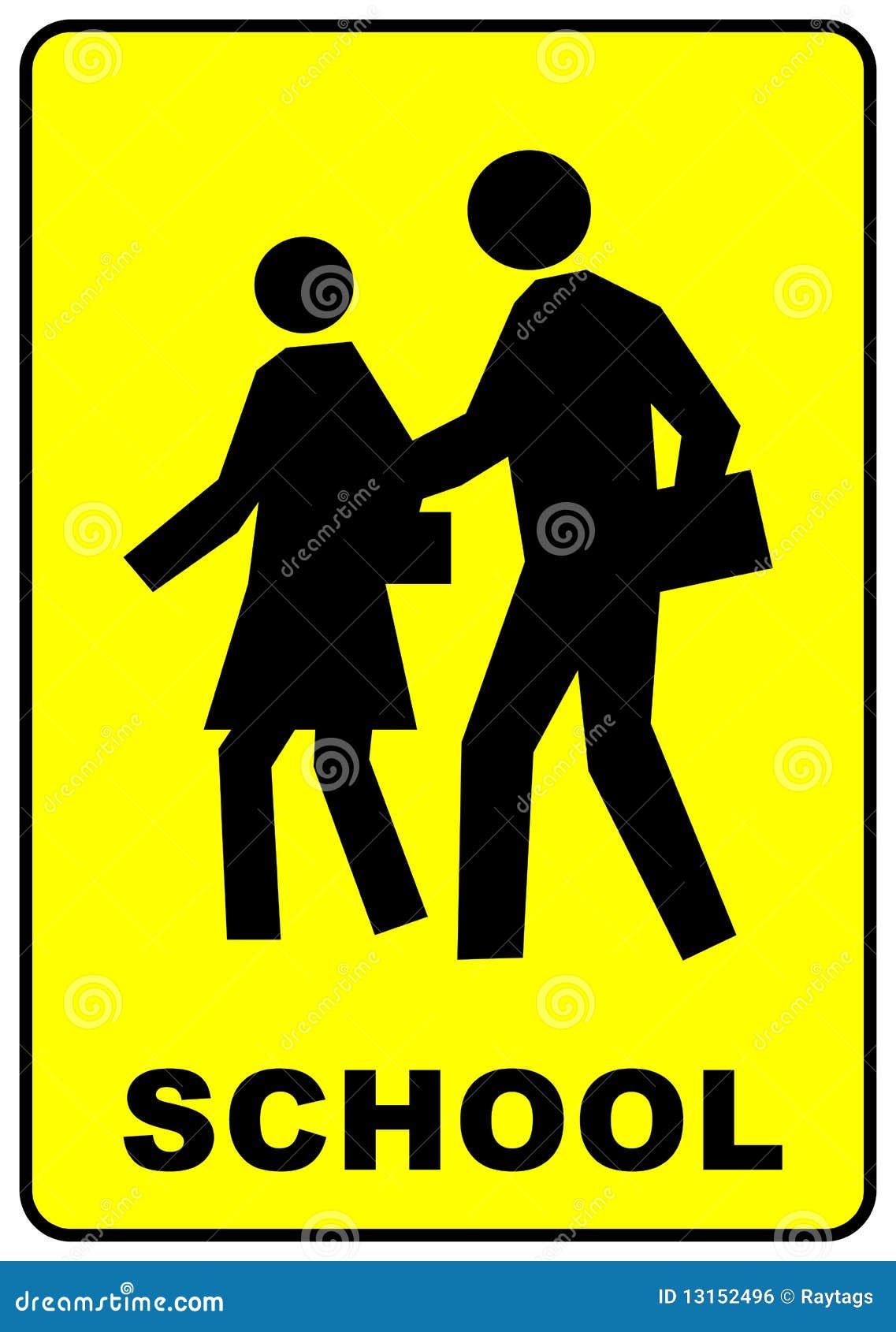 School crossing sign stock illustration. Illustration of girl - 13152496