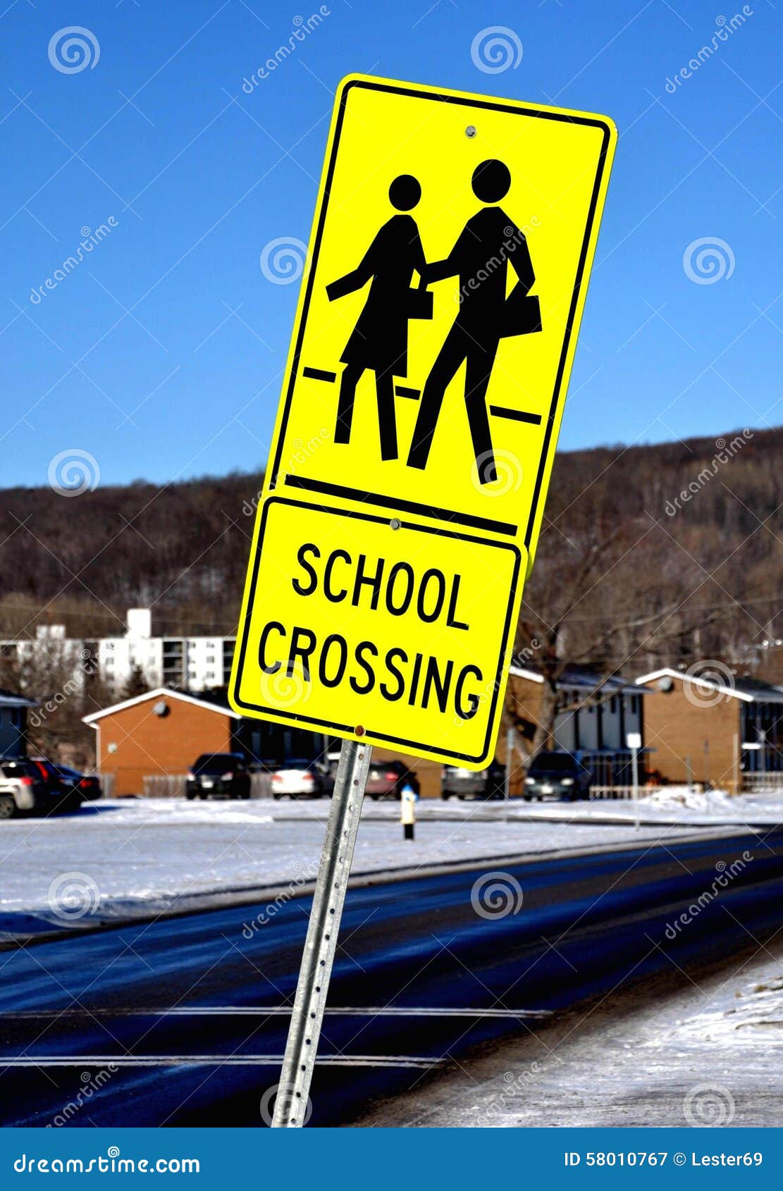 School crossing sign stock image. Image of children, ground - 58010767