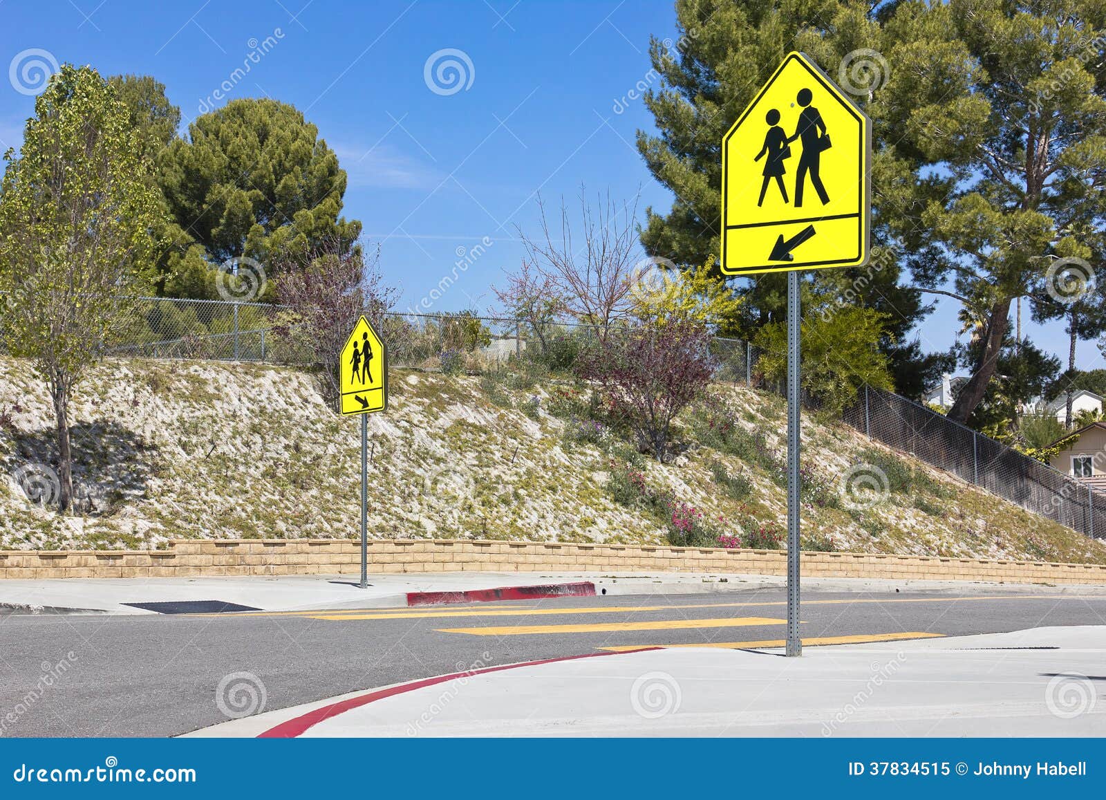 School Crosswalk Signs stock image. Image of bollard - 37834515