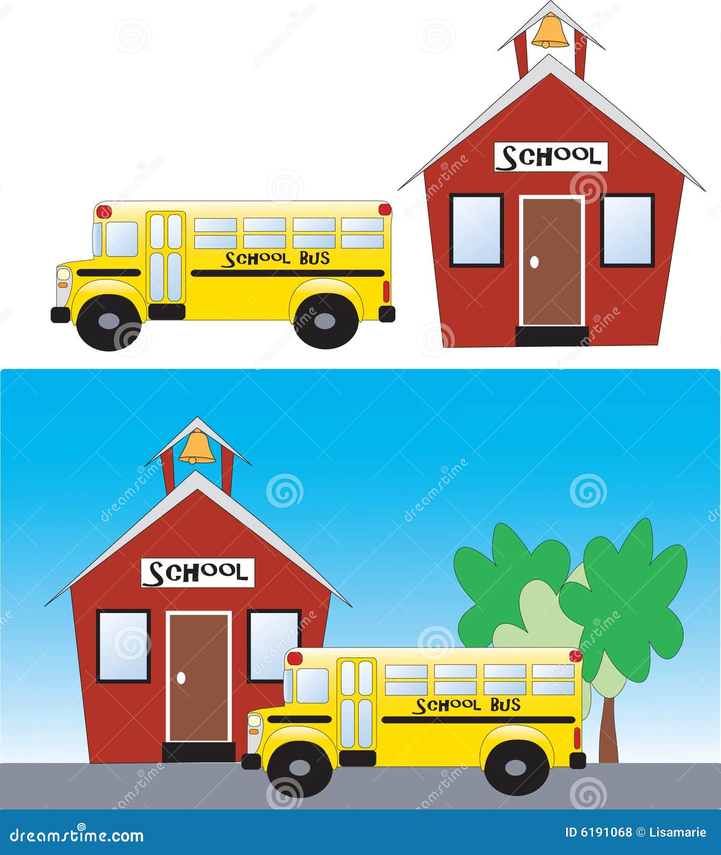 School Days stock vector. Illustration of building, transport - 6191068