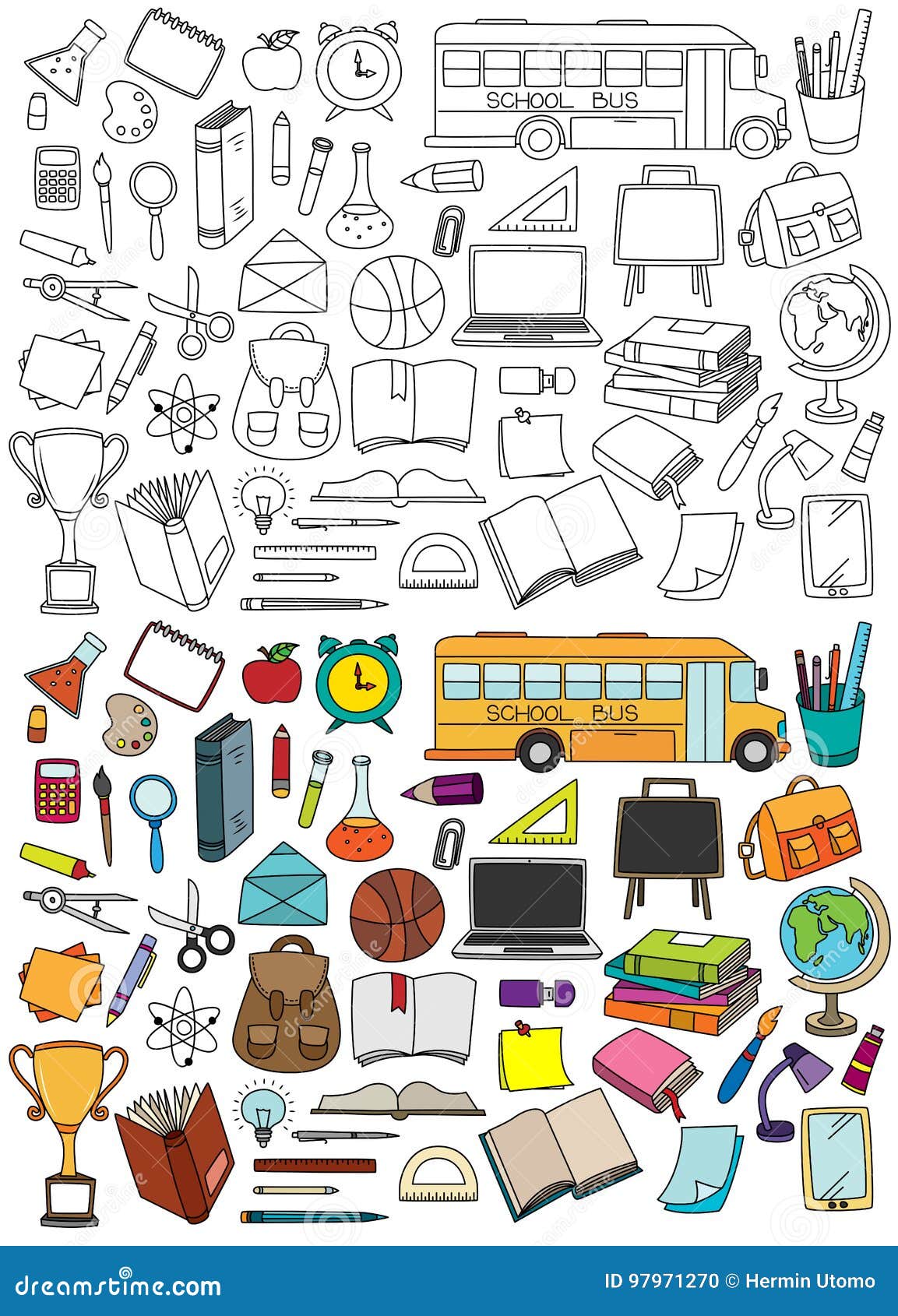 School Design Elements stock vector. Illustration of design - 97971270