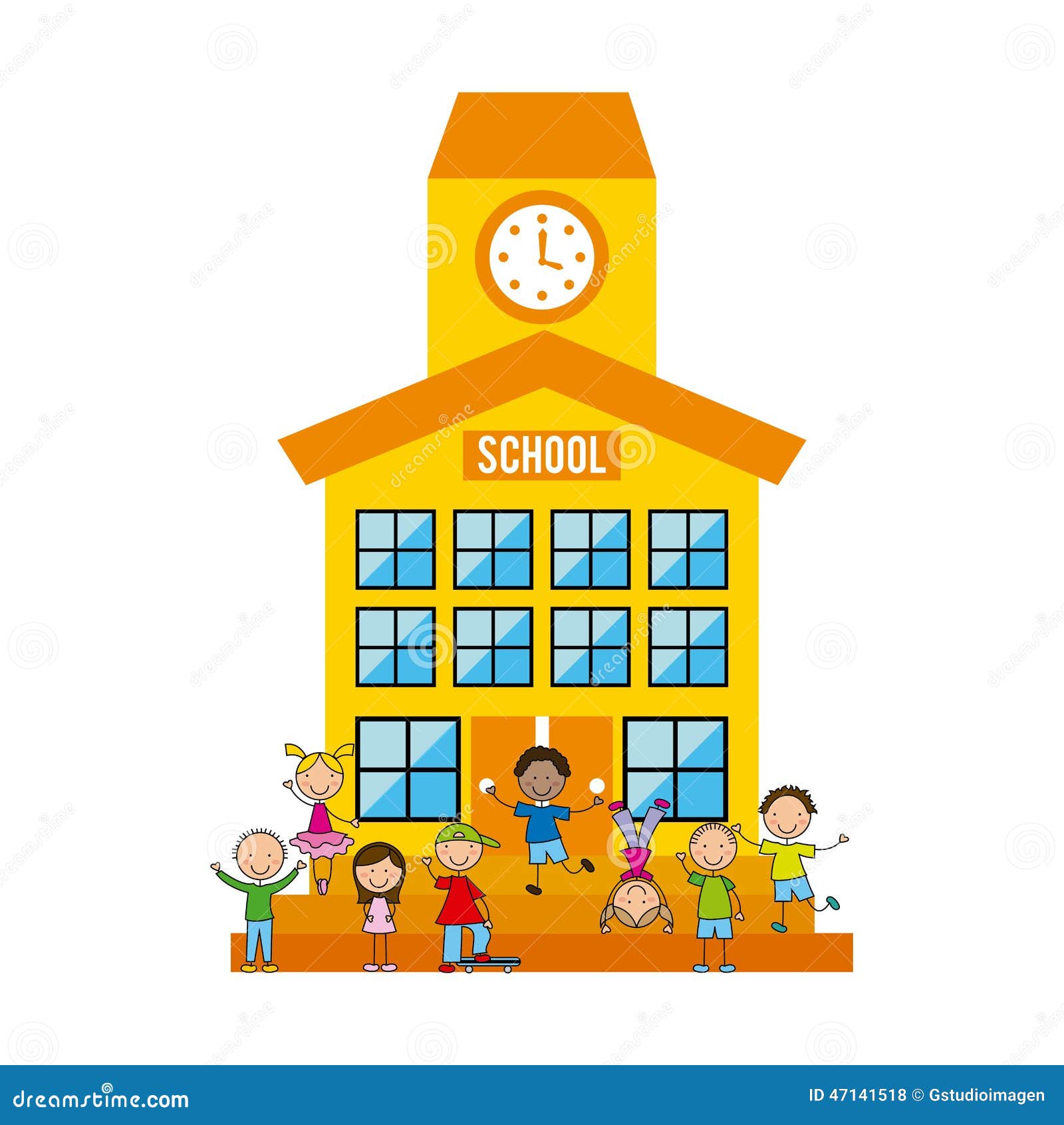 School design stock vector. Illustration of smile, girls - 47141518