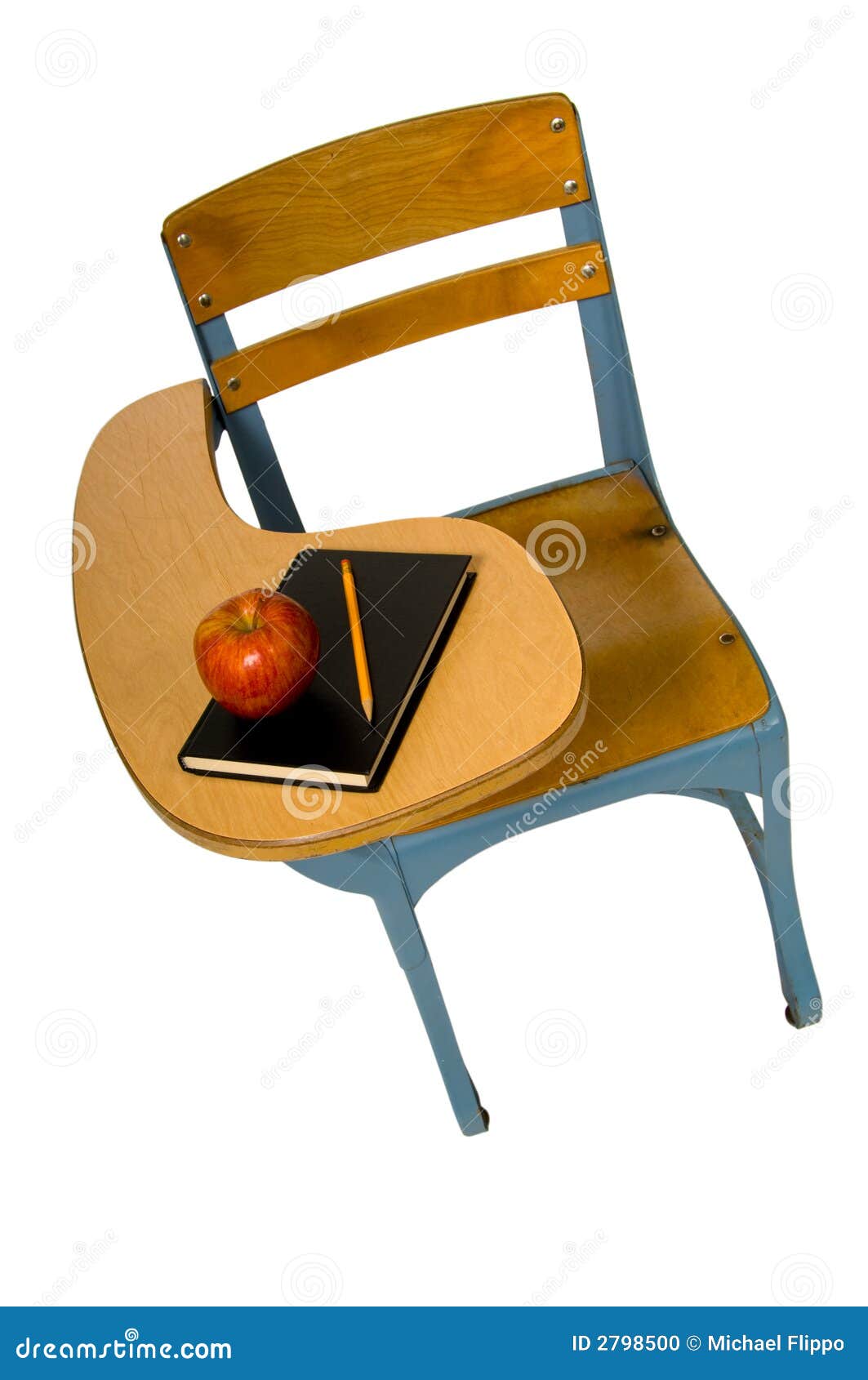 School desk with apple stock photo. Image of pencil, apple - 2798500