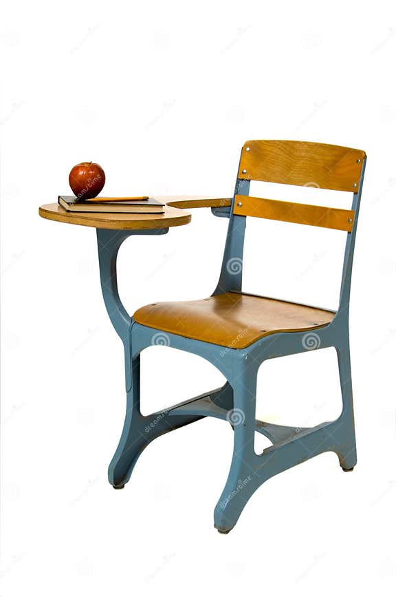 School desk with apple stock image. Image of fall, learn - 2798509