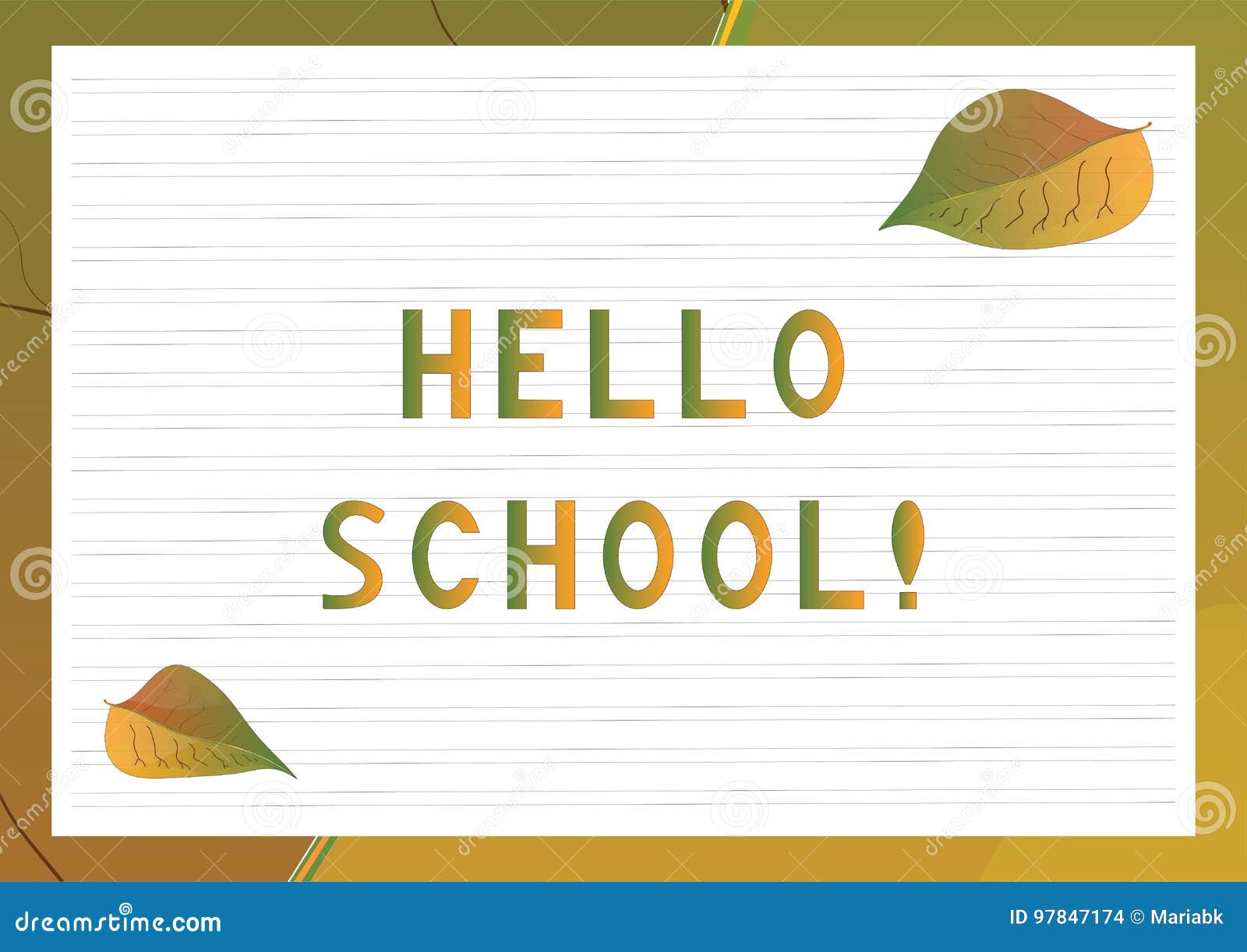 School Desk Background with Text Hello School. Stock Vector ...
