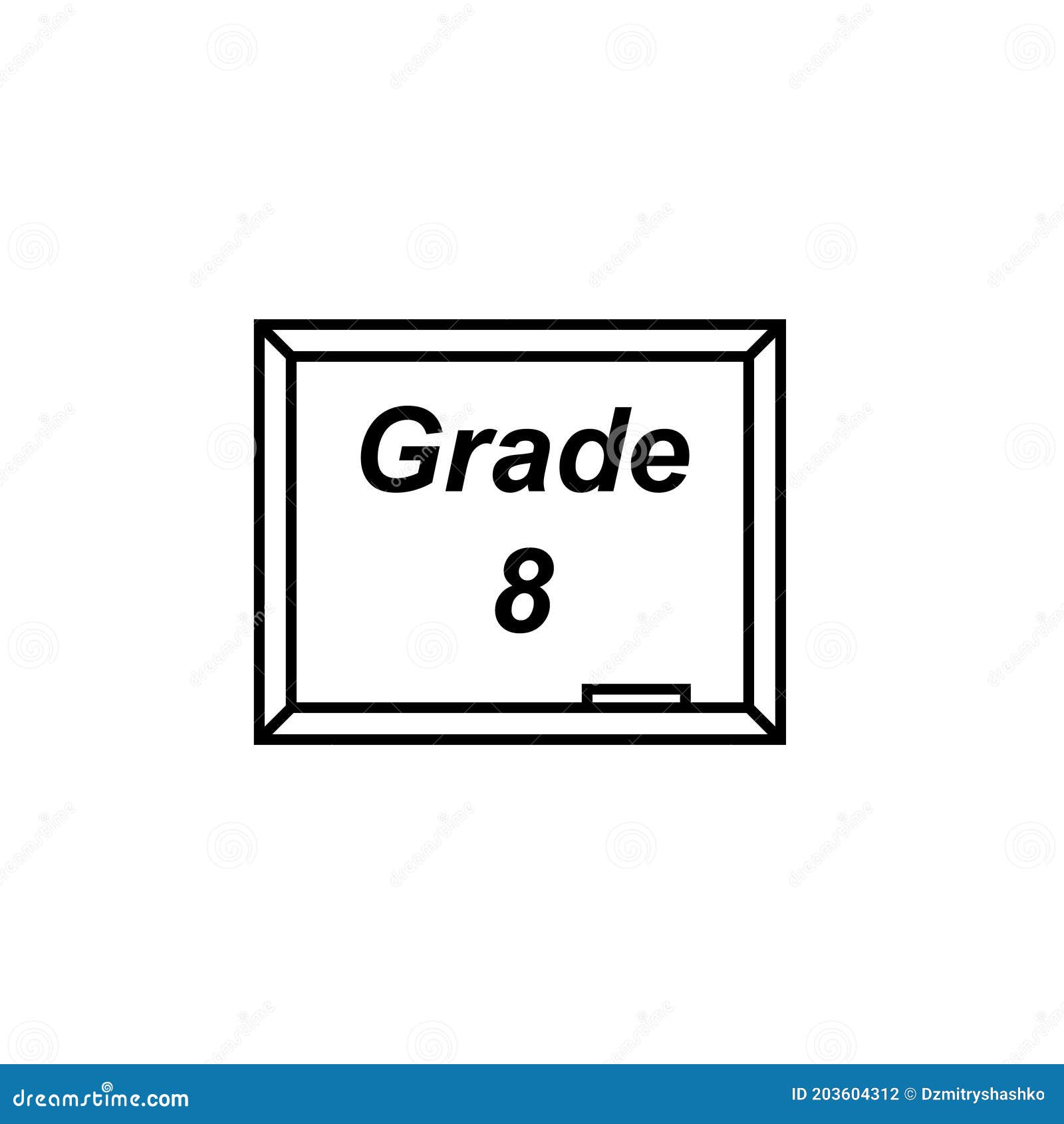 School desk grade 8 icon stock vector. Illustration of grade - 203604312