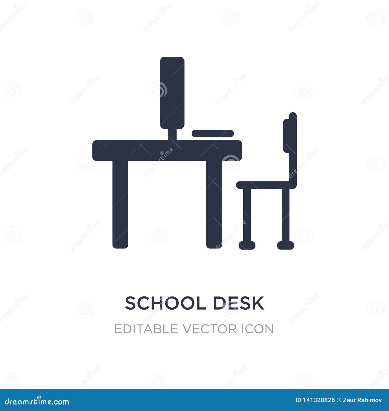 School Desk Icon on White Background. Simple Element Illustration from ...