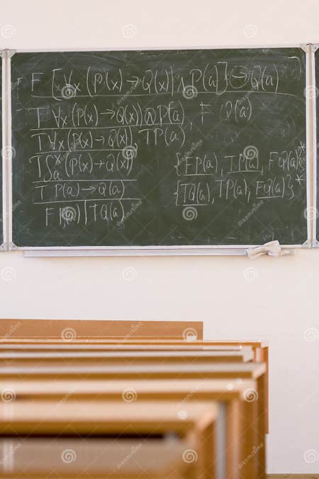 School desk with math stock image. Image of chalk, education - 5431255