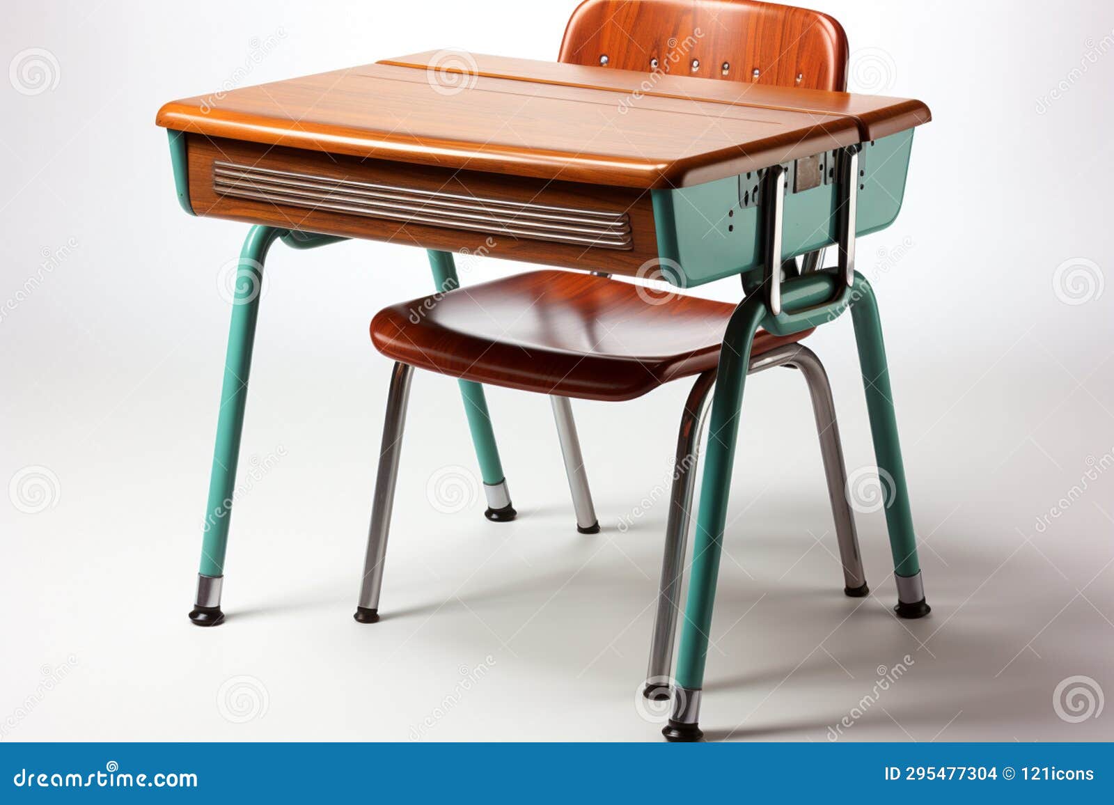 School Desk on White Background Stock Illustration - Illustration of ...