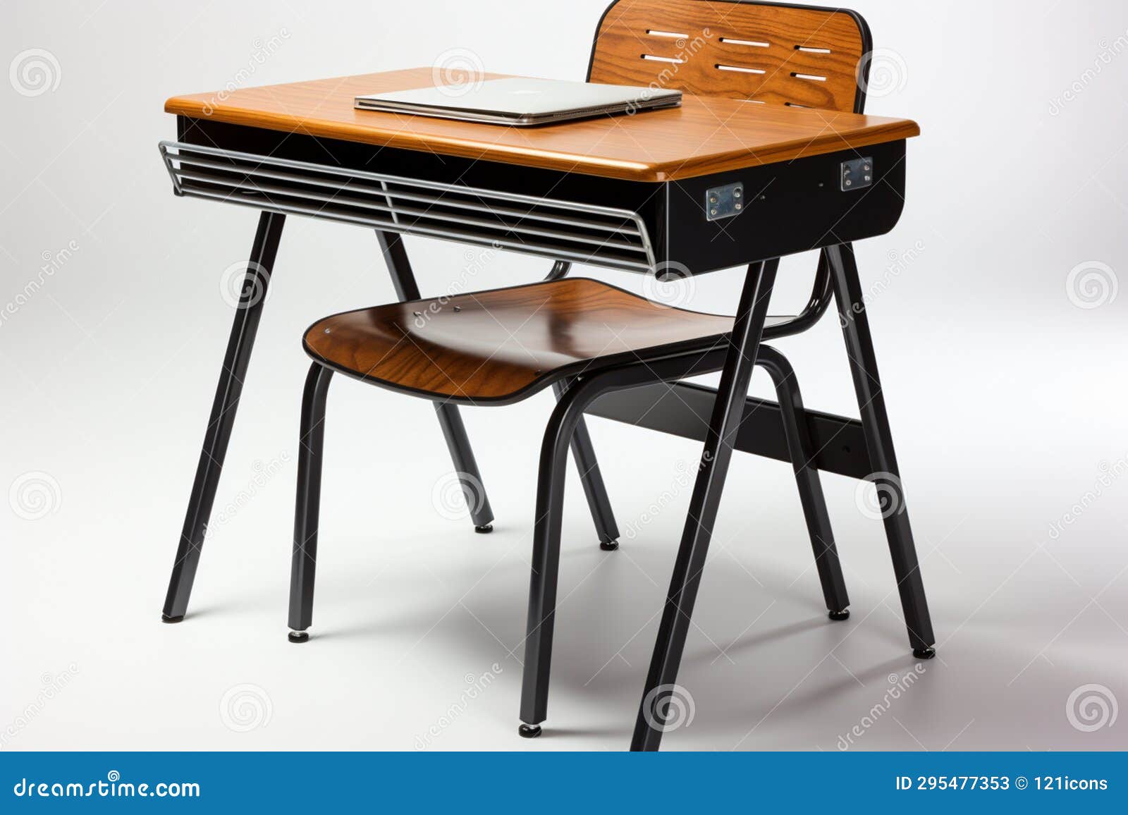 School Desk on White Background Stock Illustration - Illustration of ...