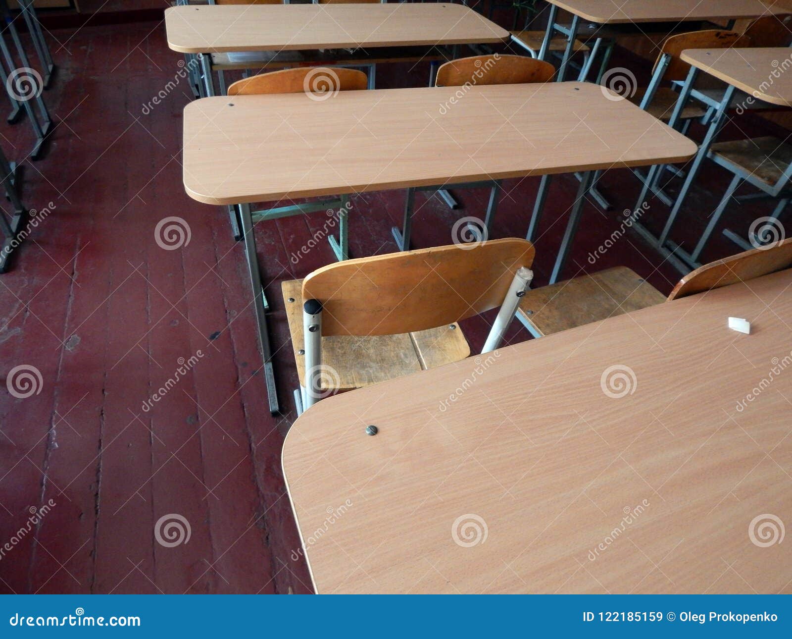 School Desks in the Classroom Stock Image - Image of lecture, learn ...