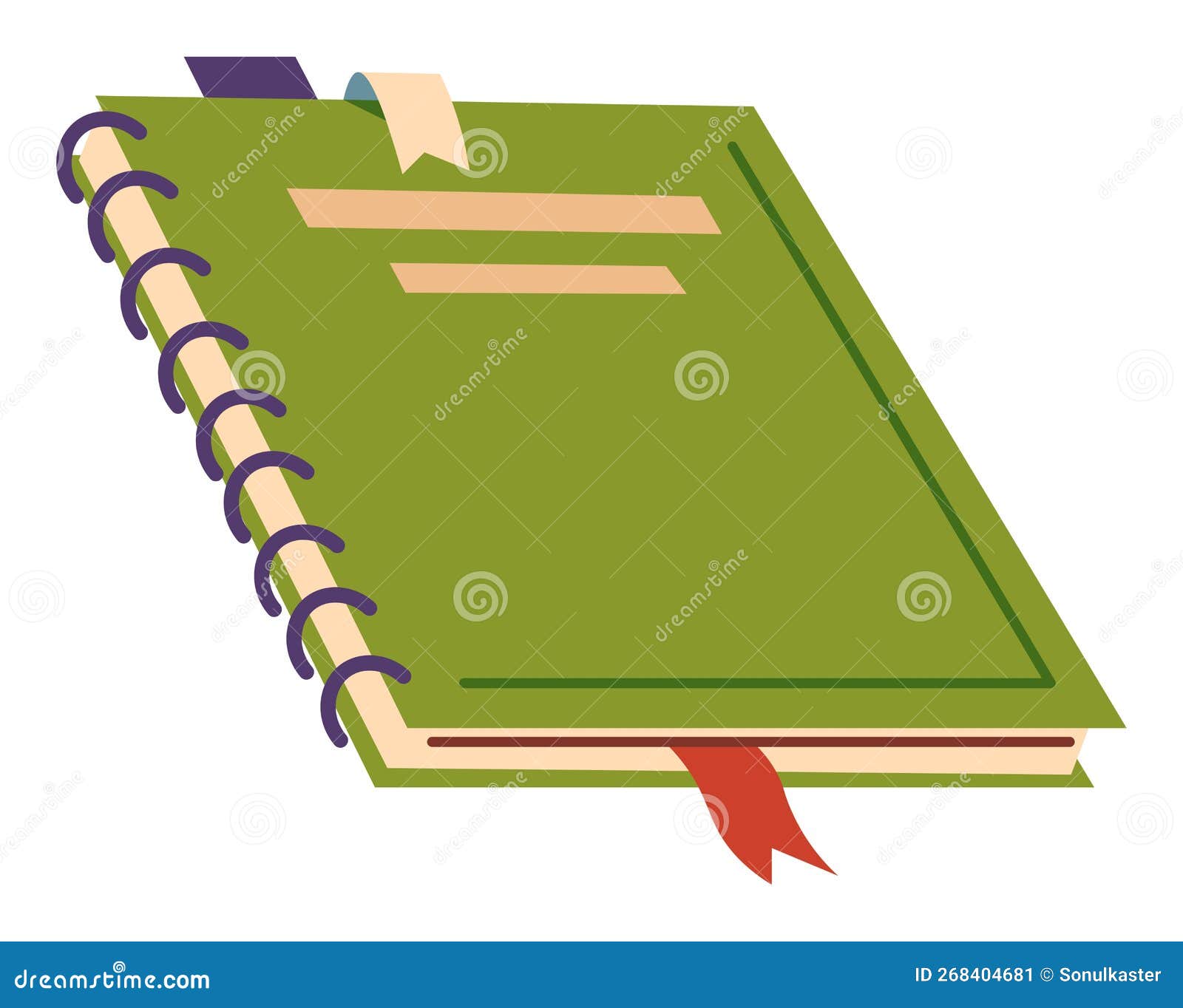 School Diary with Bookmarks, Notebook for Writing Stock Vector ...