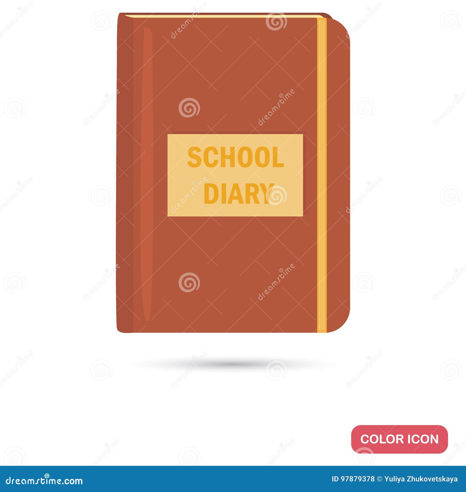 School Diary Color Flat Icon for Web and Mobile Design Stock Vector ...