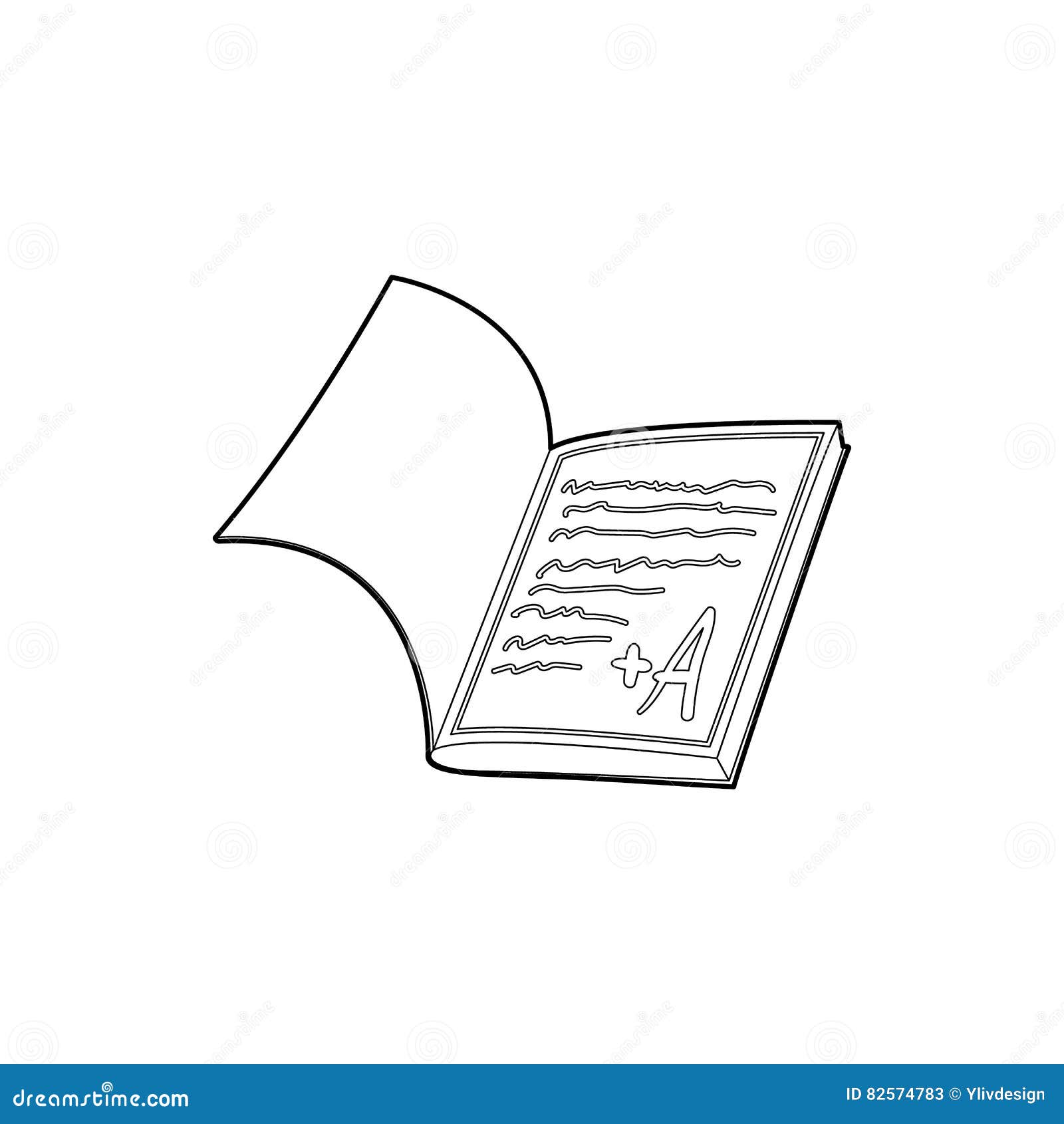 School Diary Icon, Outline Style Stock Vector - Illustration of list ...