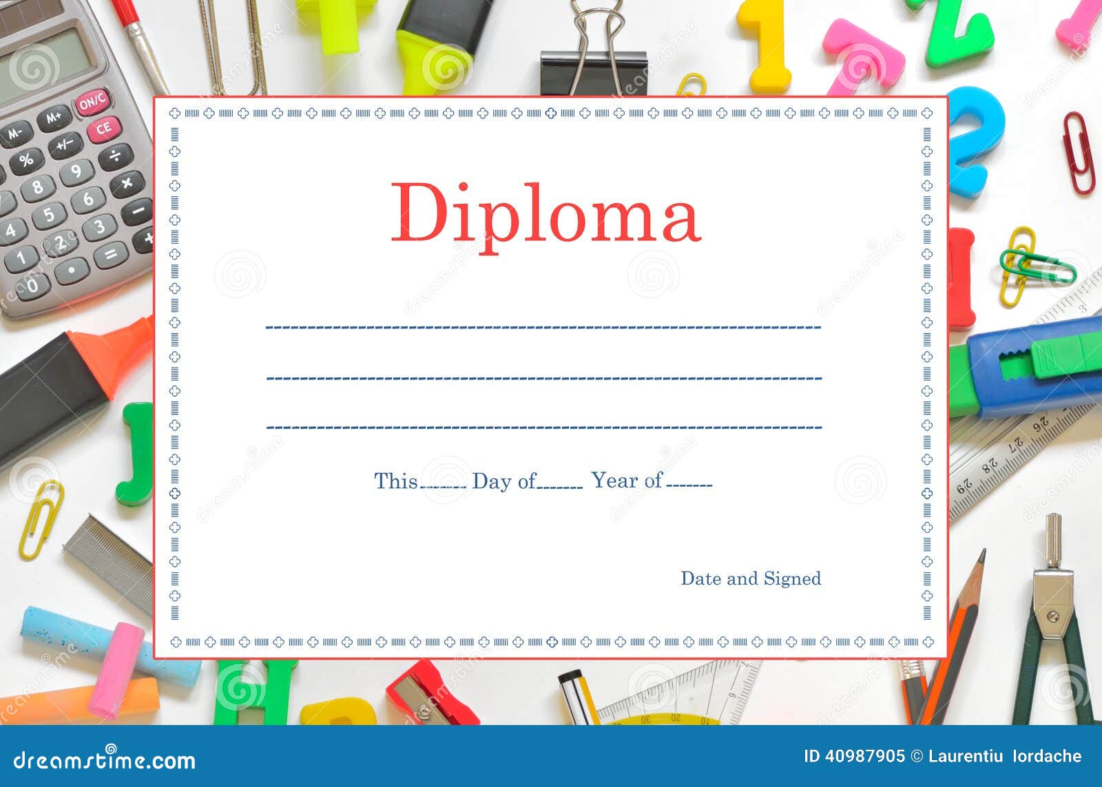 School Diploma stock illustration. Illustration of form - 40987905
