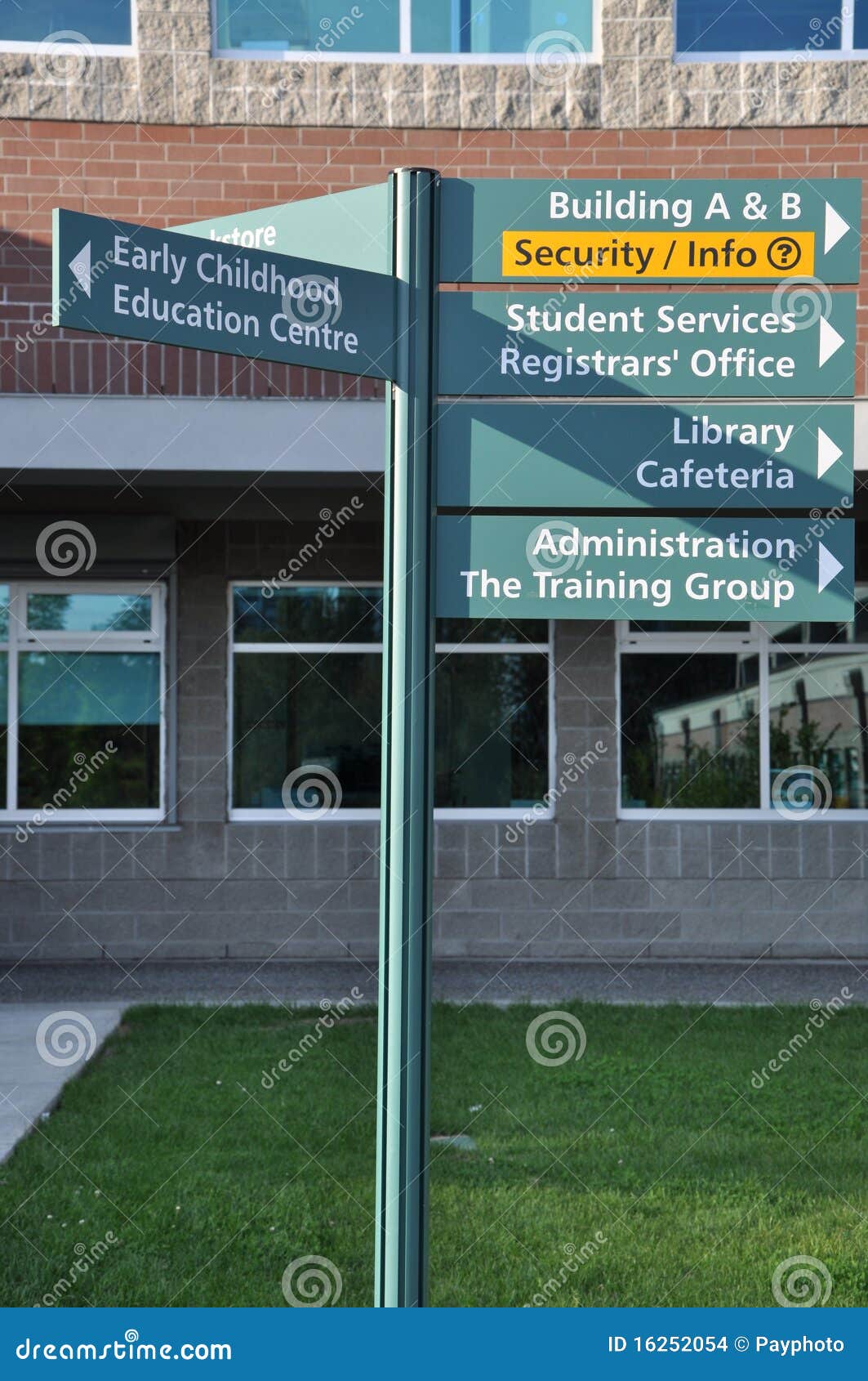 School direction sign stock photo. Image of security - 16252054