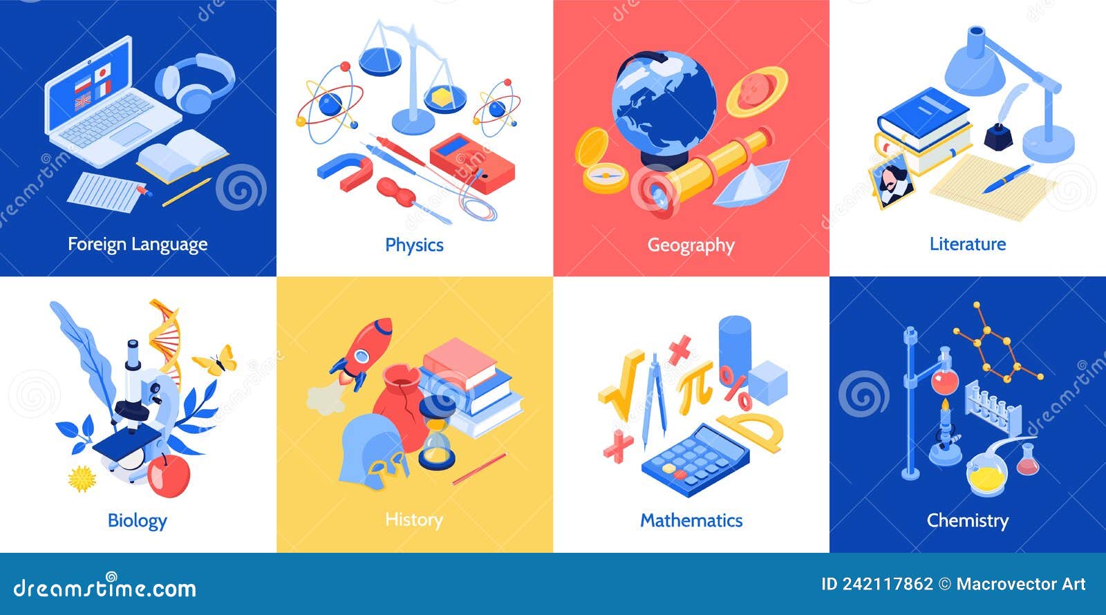 School Disciplines Design Concept Stock Vector - Illustration of ...