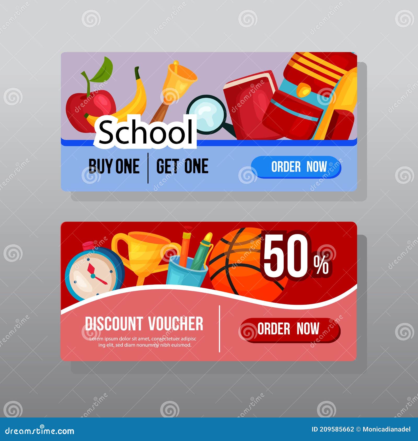 School Discount Web Banner with School Element Stock Vector ...