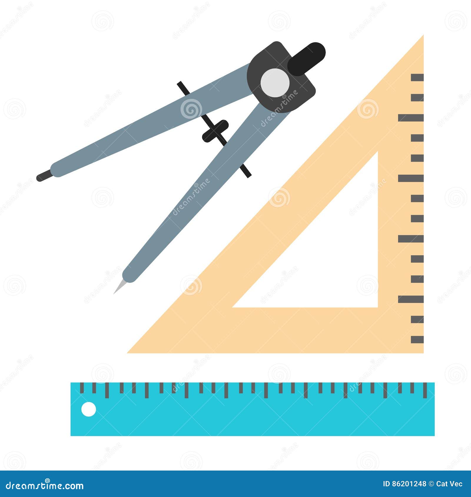 School Divider and Ruler Vector Illustration. Stock Vector ...