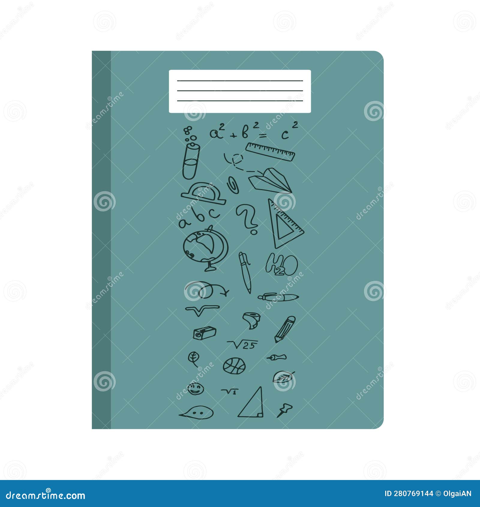 School Doodle on Notebook Page Vector Background File Stock Vector ...