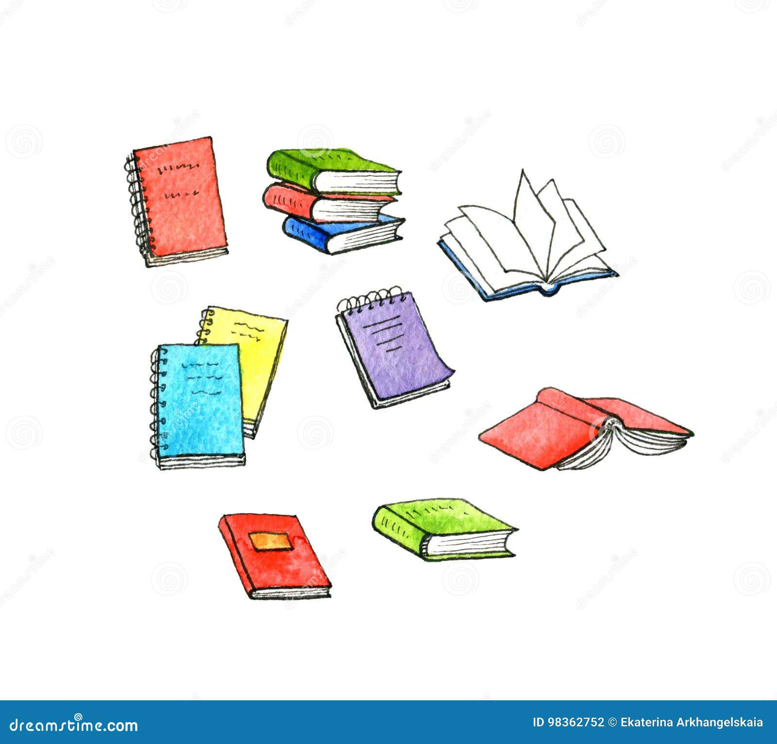 School doodle set stock illustration. Illustration of open - 98362752